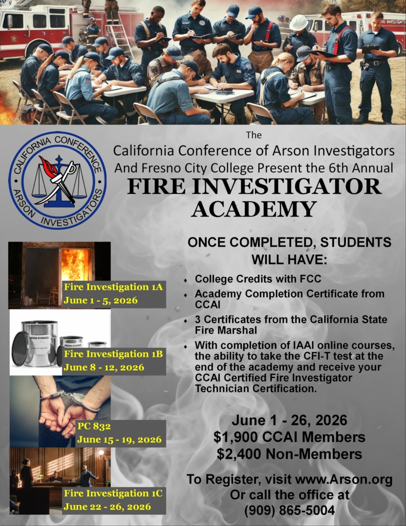 Upcoming Training – California Conference of Arson Investigators