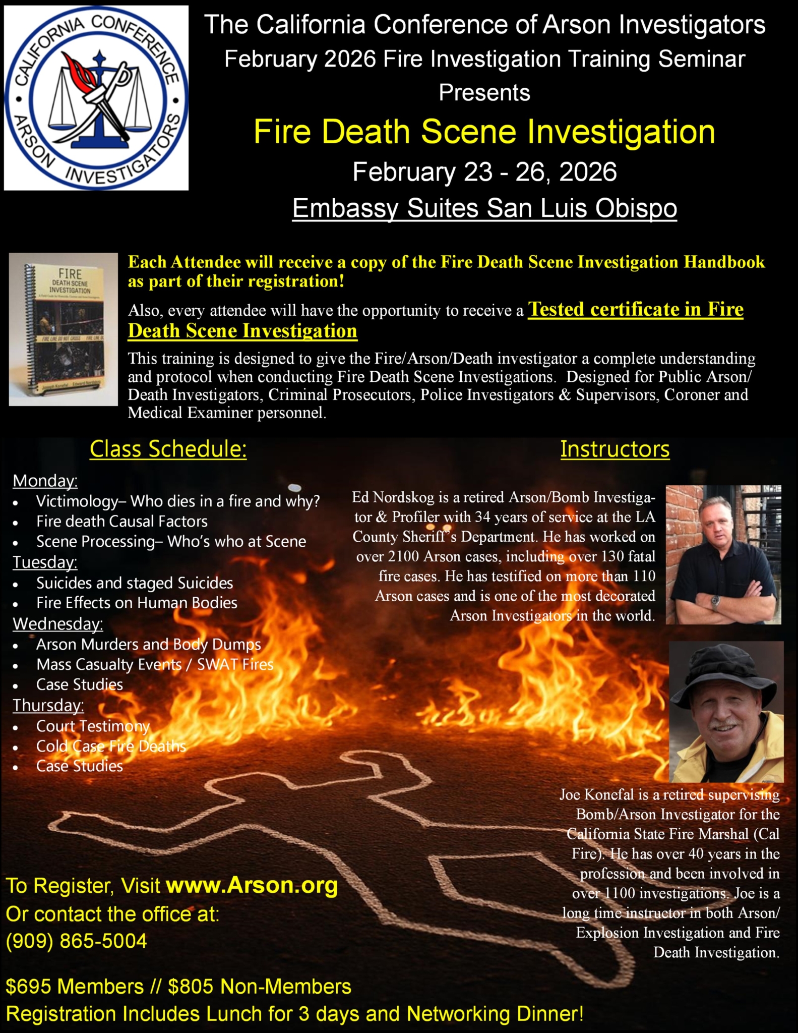 Upcoming Training – California Conference of Arson Investigators