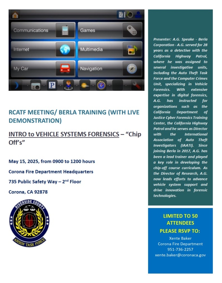 Upcoming Training – California Conference of Arson Investigators